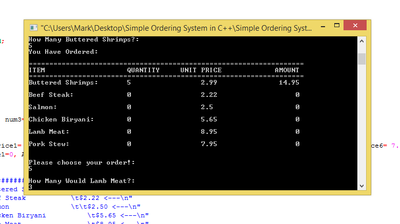 Simple Ordering System in C++ Free Source Code | SourceCodester
